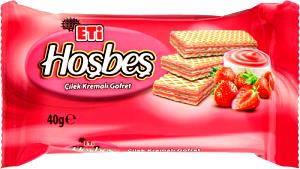 1 Küçük Paket (40 gr) Hoşbeş Çilek Kremalı Gofret Kaç Kalori ...